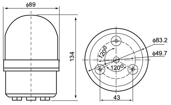 ΦΑΡΟΣ LED FLASHING 12VDC 89X134mm ΚΟΚΚΙΝΟΣ C-1081 CNTD – ilektrion
